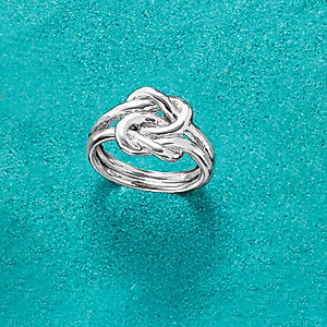 Ross-Simons Italian Sterling Silver Double Love Knot Ring. Size 7