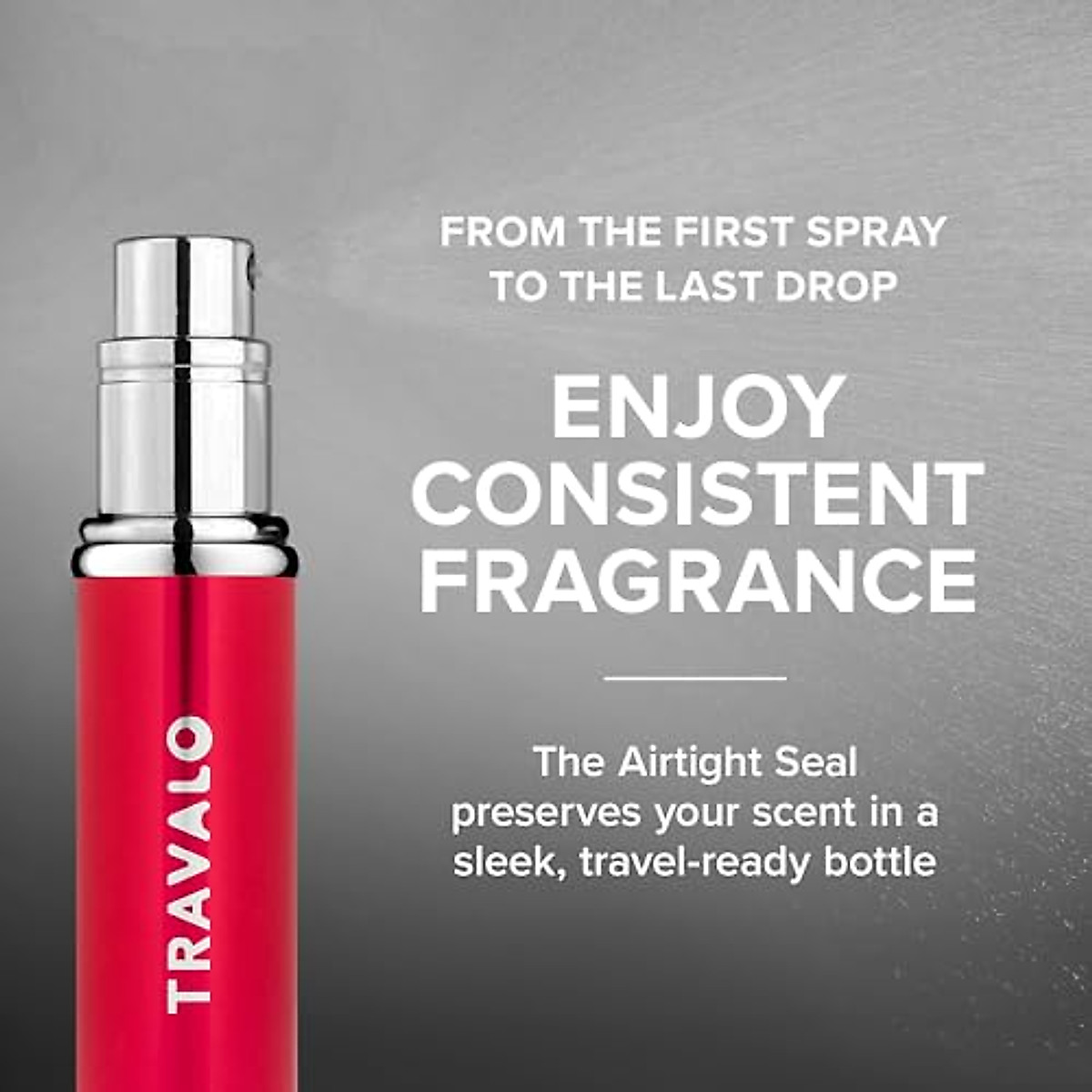 Travalo Classic HD Perfume Atomizer | Genie-S TSA Approved Travel Perfume Bottle Refillable | Reusable Airtight Easy-Fill Mini Pump Sprayer | Lightweight Elegant Design w/Volume Window | Red 0.17oz