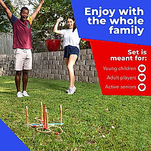 Elite Sportz Ring Toss Games for Kids - Indoor Holiday Fun or Outdoor Yard Game for Adults & Family - Easy to Set Up w/Compact Carry - Backyard Toys, Gifts for Boys and Girls