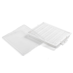 Diamond Bead Storage System, 78 Pcs Removable Clear Plastic Painting Drill Organizer with Snap Shut Lid for Nail Art Rhinestone Jewelry DIY Diamond Cross Stitch Tools and Other Small Items (White)
