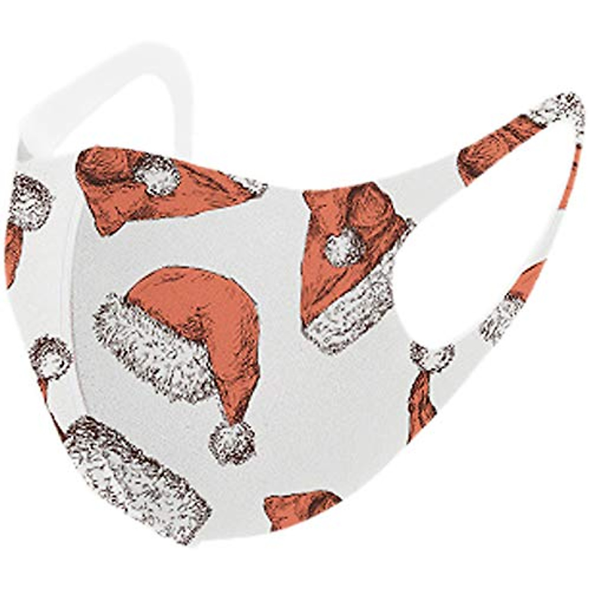 5PCS Black Face Mask Covers with Elastic Ear Loop Cover Full Face Anti-Dust, Unisex, Washable, Breathable, and Reusable (Adults Christmas)