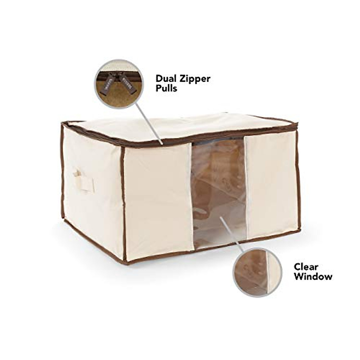 Covermates Keepsakes – Canvas Storage Bag - Premium Canvas - Carrying Handles -Dual Zipper Pulls - Indoor Storage-Natural