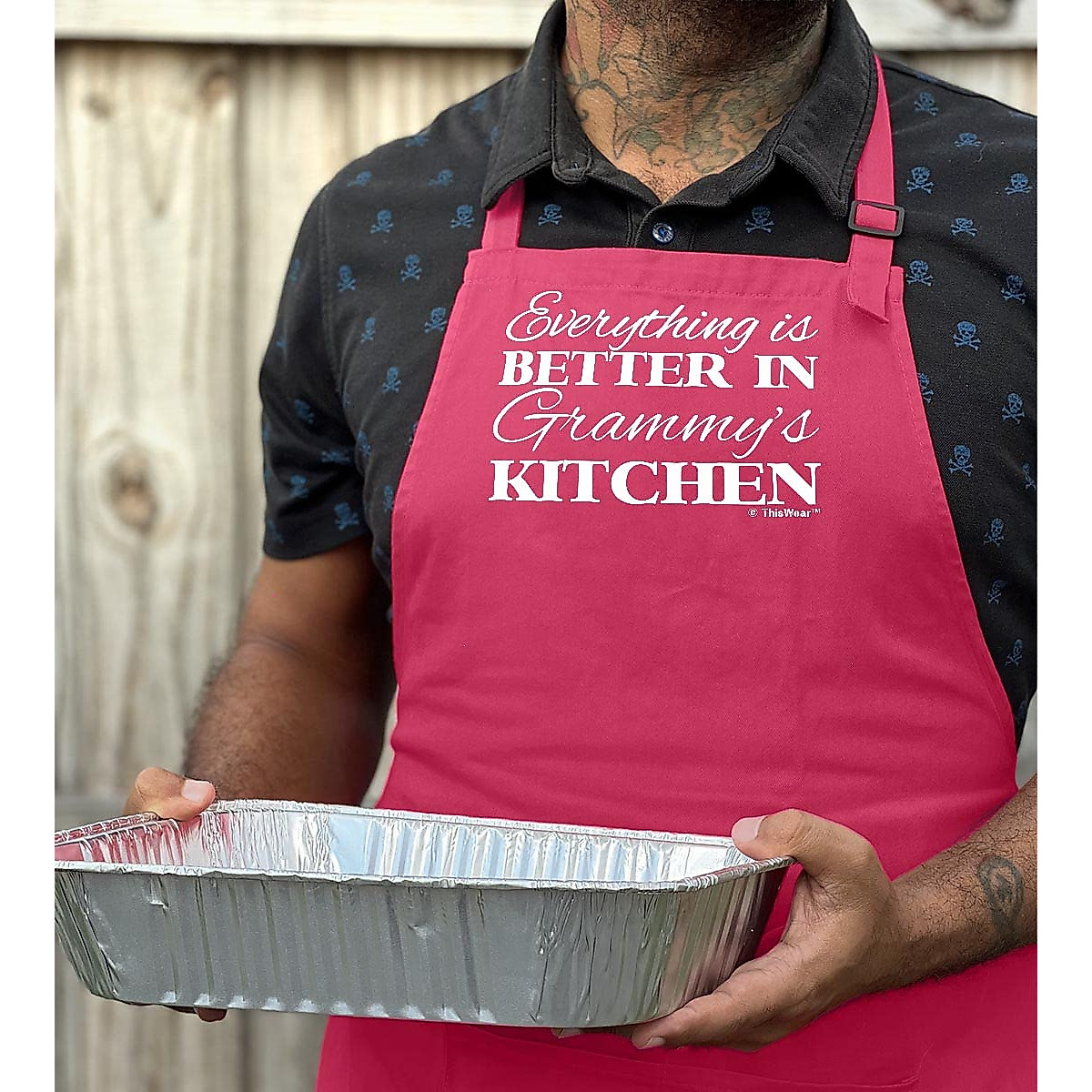 Grammy Gifts For Women Everything Is Better In Grammy's Kitchen Two Pocket Adjustable Bib Apron Heliconia