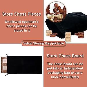Chess Sets - 15 Inch Wooden Magnetic Chess & Checkers Set Board Game - with 2 Extra Queen Pieces - Chess Sets for Adults - Chess Set for Kids