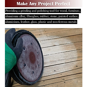 100 PCS 9-Inch 6-Hole Drywall Sanding Discs Set - 60 80 120 150 240 Grits Sandpaper, 9" Aluminum Oxide Hook-and-Loop Drywall Sander Paper for Power Drywall Sander