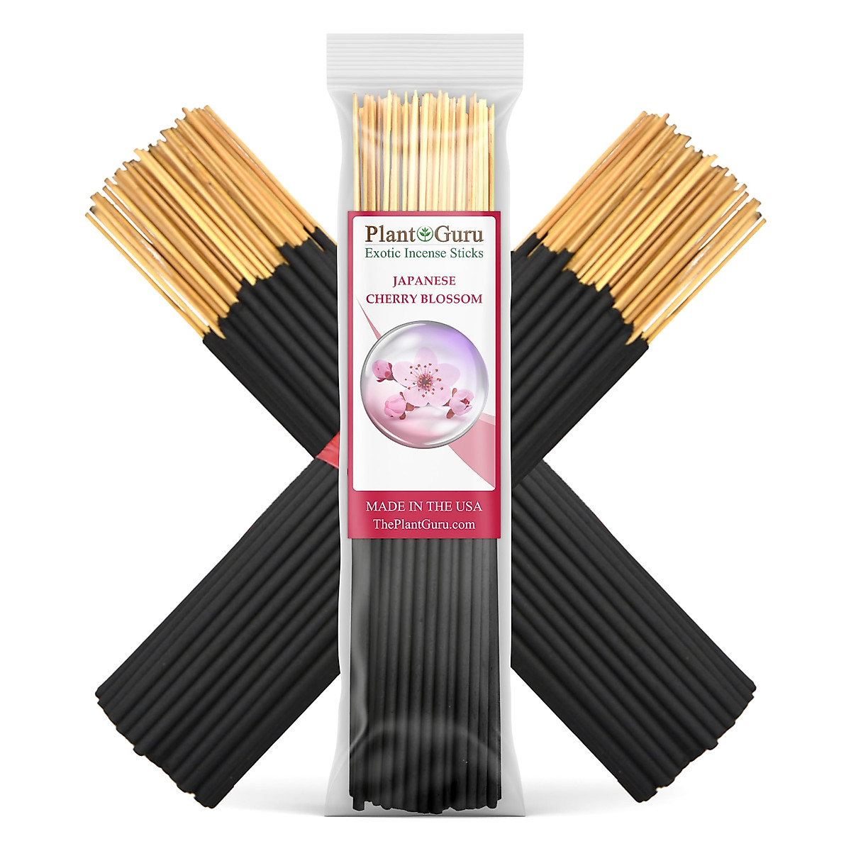 Japanese Cherry Blossom Exotic Incense Sticks 7 Inch - Bulk 1 Bundle 85 to 100 Sticks - Natural 7" Long Lasting Aroma That Burns for 30 to 45 Minutes.