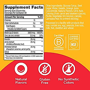 OLLY Heavenly Hair Gummies, Supports Strong Healthy Hair Growth, Keratin, Biotin, Amla, Grapefruit Flavor, 30 Day Supply - 60 Count