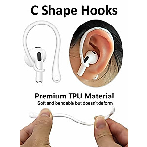 A-Focus 【 Anti-Slip Kit 】 for AirPods Pro 2 and Pro, Ergonomic 360 Degrees Rotation Adjustable Ear Hooks & Strap Non Slip Sport Wing Holder Compatible with New AirPods 3 2 & 1 [6 in 1] Black White