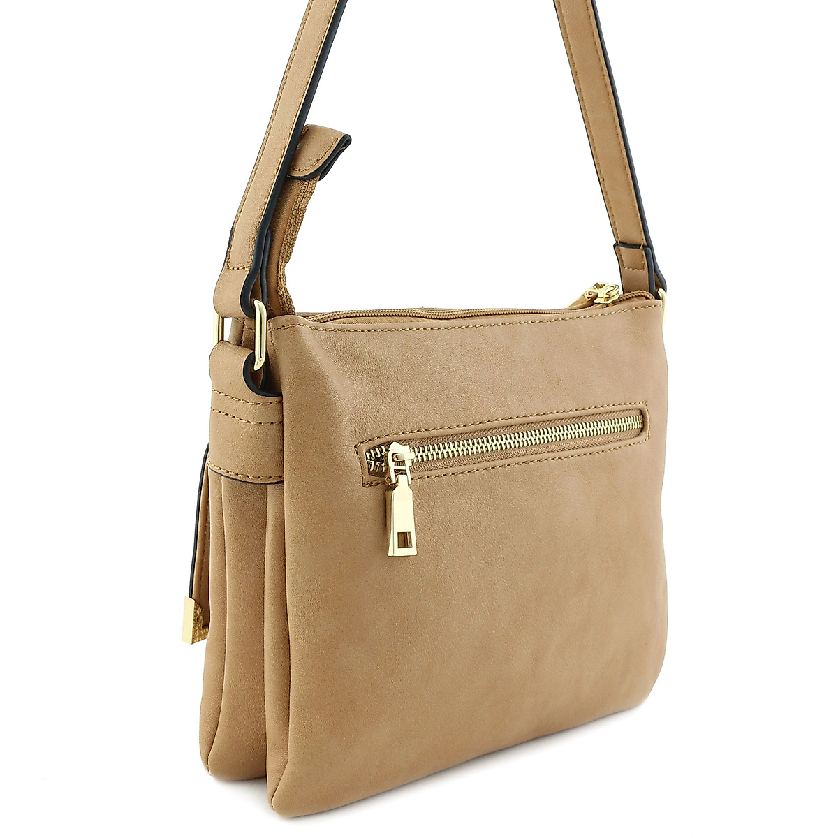 Isabelle Flap Pocket Crossbody Bag Taupe