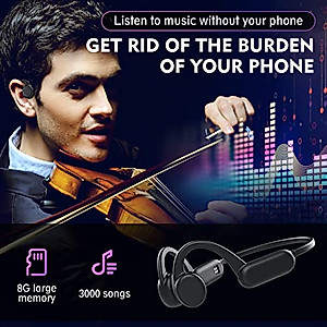 Bone Conduction Headphones, Ultralight Swimming Headphones IP68 Waterproof Bluetooth 5.0 Open Ear Wireless Sports Headset with MP3 Player & 8G Memory for Swimming Running Cycling Driving Jogging