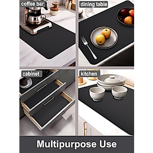 AiBOB Coffee Mat, Hide Stain Absorbent Coffee Bar Mats Fit Under Coffee Maker Espresso Machine, Rubber Backed Dish Drying Mat for Kitchen Countertops