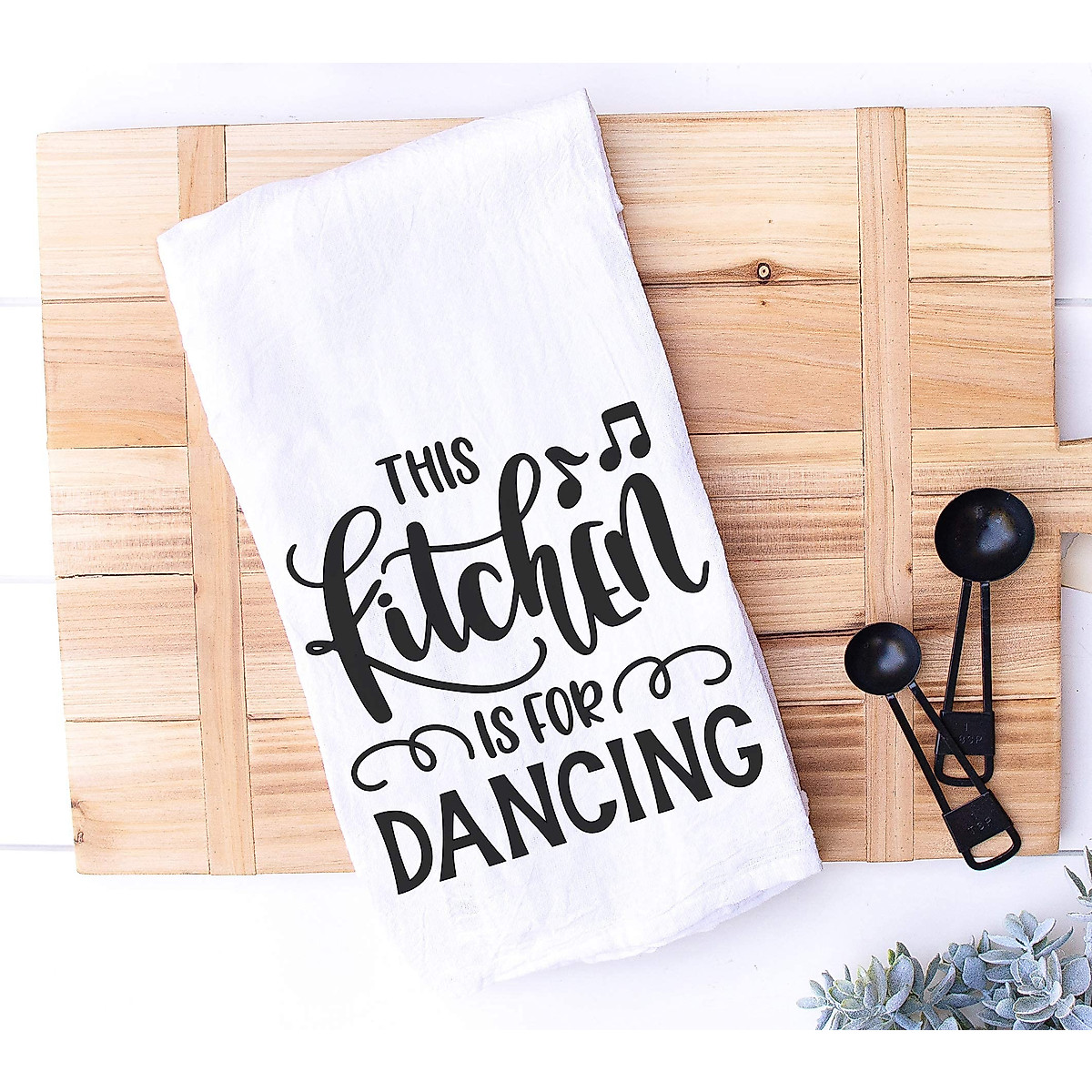 Handmade Funny Kitchen Towel - This Kitchen Is For Dancing - 100% Cotton Funny Hand Towel for Bathroom - 28x28 Inch Perfect for Housewarming-Christmas-Mothers’ Day-Birthday Gift