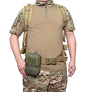 2 Pack Molle Pouches - Tactical Compact Water-Resistant EDC Pouch (Army Green)