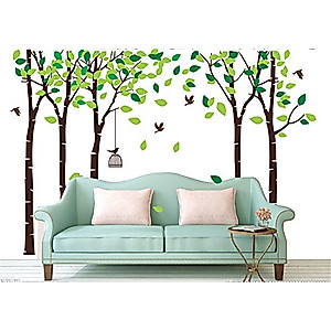 AmazingWall 180X264cm/70.9x103.9 Cartoon Large Tree Wall Sticker Living Room Bedroom Kids' Room Nursery Decor Home Decorations Removeable 1PCS/Set