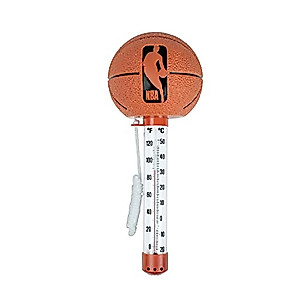 Poolmaster 25306 Floating Basketball Swimming Pool and Spa Thermometer Featuring Classic NBA Logo, Brown