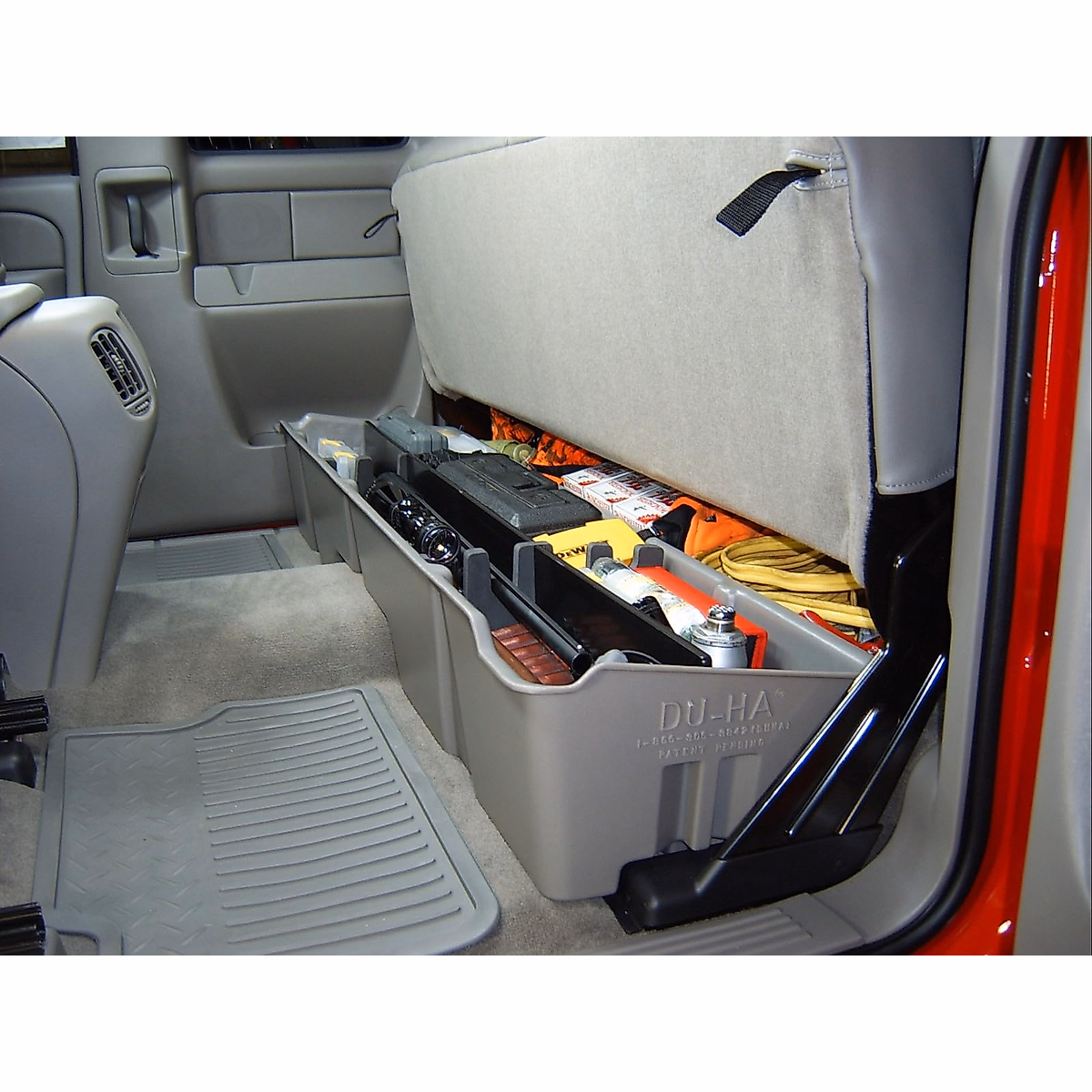 DU-HA Under Seat Storage Fits 99-07 Chevrolet/GMC Silverado/Sierra Extended Cab, Dk Gray, Part #10001