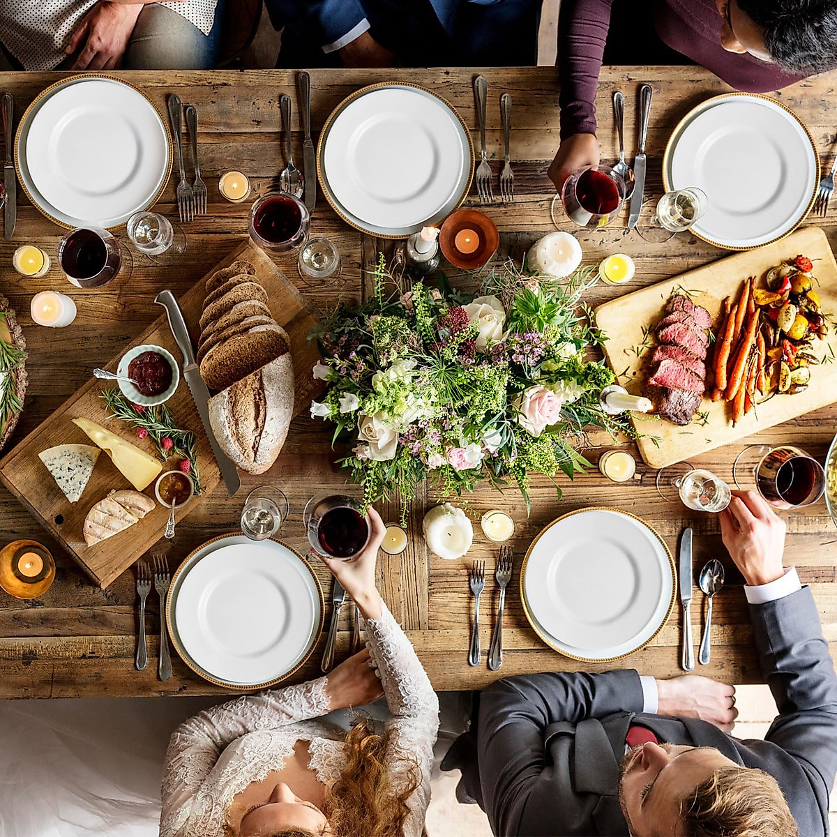 Hushee 12 Pack 24 Pack White Dessert Plates/Salad Dishes Set, Small Dinner Plates for Snacks, Dishes, Round Serving Dishes (7 Inch)