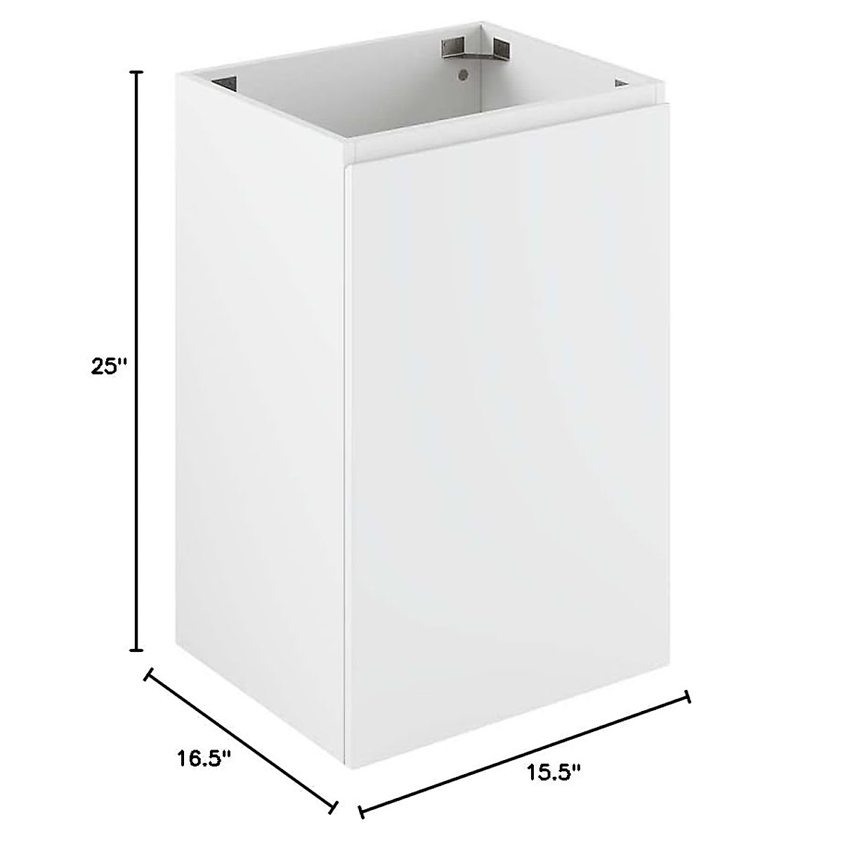 Modway Vitality 18" Wall-Mount Bathroom Vanity (Sink Basin Not Included), 18 Inch, White