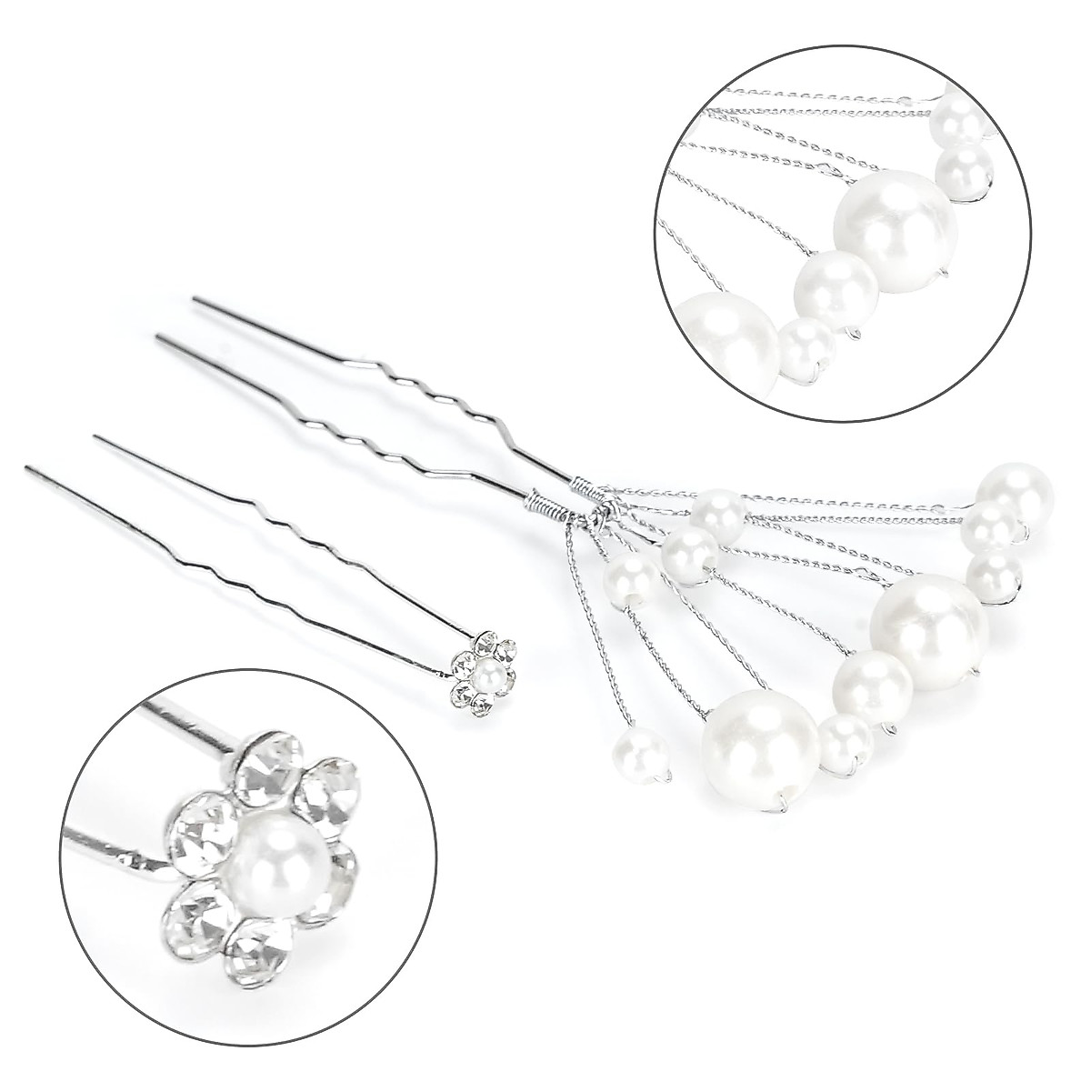 REVEW 23pcs Bridal Hair Comb Accessories Wedding Hair Accessories For Brides Bridal Hair Pins Crystal Pearls Flower Headpiece Hair Pins Decorative