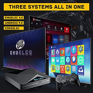 Kinhank Super Console X2 pro Retro Game Console with 60000+GamesVideo Game Console EmuELEC 4.5/Android 9.0 in 1, with 2 Gamepad Inside,2.4G+5G and BT 5.0