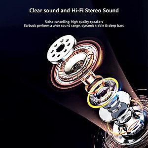 Wireless Earbuds Bluetooth Headphones 52H Playtime & LED Power Display Charging Case, IPX5 Waterproof Earphones, Deep Bass Headset with 4 Mic for Iphone Android Cell Phone Computer Laptop Sports