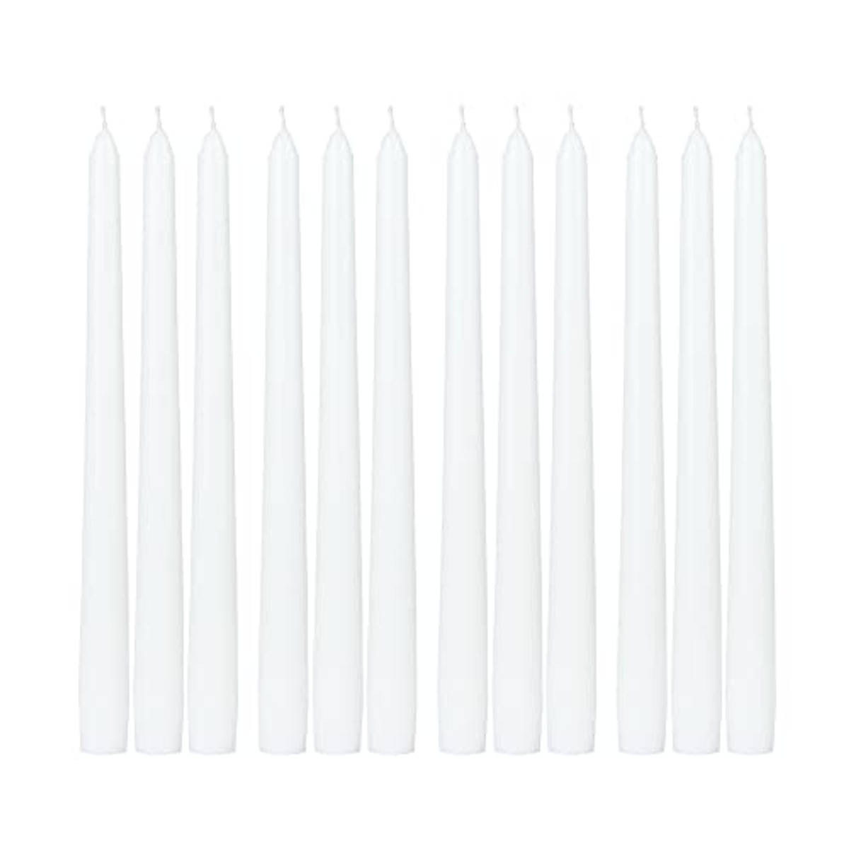 Zest Candle 12-Piece Taper Candles, 10-Inch, White