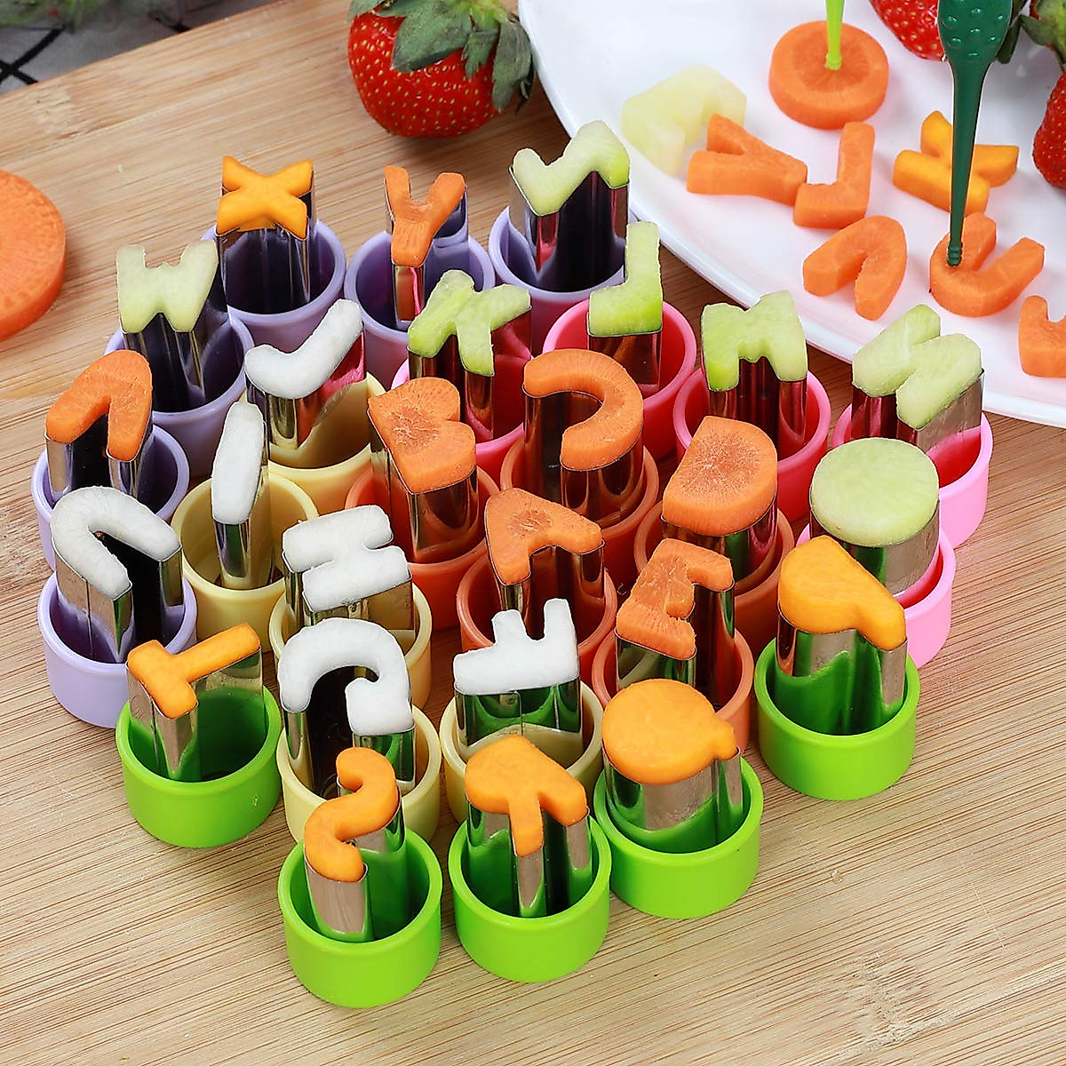 1'' Mini Alphabet Cookie Cutters Set,26-Piece Stainless Steel Letters Cookie Cutters Decorating Tool DIY Biscuit Mold for Fondant Biscuit, Cake, Fruit, Vegetable