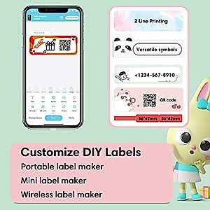 GOGUM D30S Label Maker,Smart Bluetooth Label Maker with 1 Roll Adhesive Label Thermal Paper,Portable Mini Thermal Label Printer for Smartphone Tablet,Easy to Use for Office,Home,Organization (Brown)