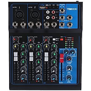 Professional 4/7 Channel Live Studio Audio Sound USB Compact DJ Mixer Mixing Console (4 Channel)