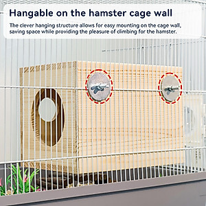 RunDuck Wooden Small Animal Hamster Hideout，Hanging Design, Space-Saving, Spacious, for Chinchillas, Hamsters, Mice, Gerbils, and Mice (8.5'' x 8'' x 3.7'')
