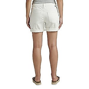 JAG Jeans Women's Alex Mid Rise Boyfriend Short, White, 12