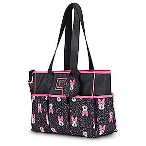 DISNEY Baby Girl Multi Piece Tote Diaper Bag, Minnie-Toss Print