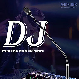 micfuns Professional Dynamic bob Barker Microphone for DJ Mixer Dedicated Disc Shouting Microphone KTV Bar Gooseneck Mic