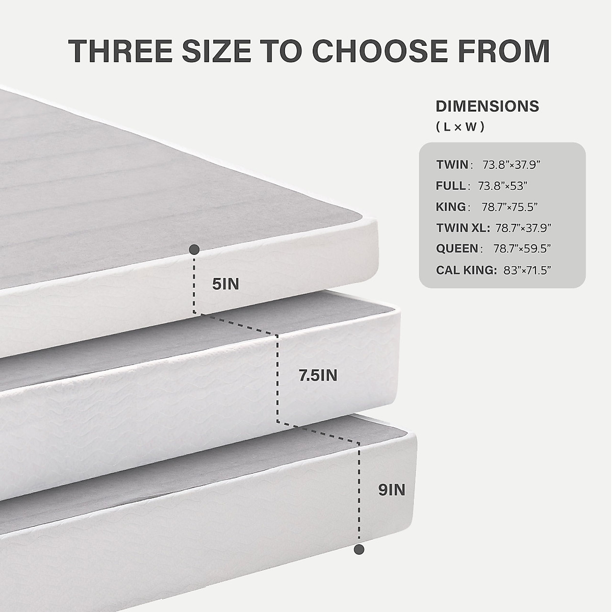 EGOHOME 5 Inch Queen Easy Assembly, Sturdy Mattress Foundation, Strong Steel Metal Frame, Black Box-Springs