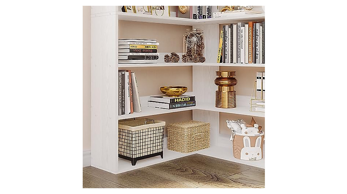 IRONCK 6-Tier Corner Bookcase – Stylish Storage Solution