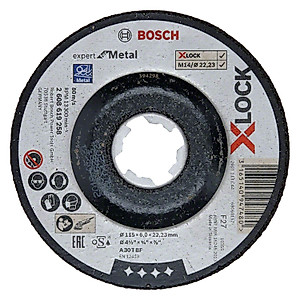 Bosch Professional 2608619258 Cranked Cutting Disc Expert (for Metal, X-Lock, Ø115 mm, Bore Ø: 22.23 mm, Thickness: 6 mm)