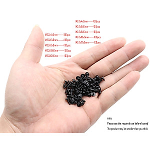 LBY 1000pcs M2.3 M2.6 Truss Head Self Tapping Screws, Wafer Head Screws, Pan Head with Washer Screw 10 Sizes Self Tapping Screws Assortment Kit, Carbon Steel (Blacking)