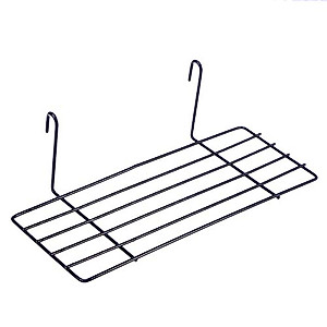 Black Wire Storage Basket Rack Straight Shelf for Grid Panel Display 25x10cm