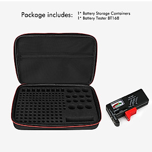 Battery Organizer Storage Holder Case with Tester,Battery Vault Box Container Waterproof Carrying 9V Battery Keeper for Garage Organization Holds 200+ Batteries AA AAA C D (Batteries Not Included)