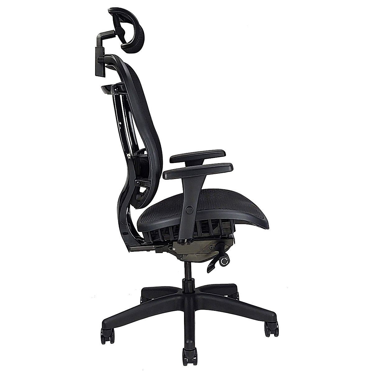 Oak Hollow Furniture Aloria Series Office Chair Ergonomic Executive Computer Chair Mesh Seat and Backrest, Adjustable and Comfortable, Lumbar Support Swivel and Tilt (Headrest, Black)