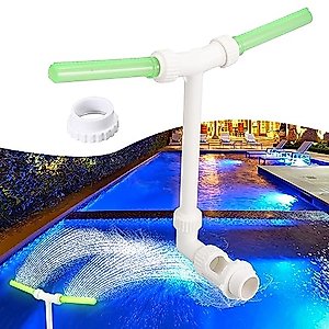 Opwulo Pool Fountain - Dual Spray Water Fountains for Above Ground/Inground Pools,2-in-1 Adjustable Waterfall Swimming - Pool Accessories,Outdoor Pool Sprinkler Fountain Cooler
