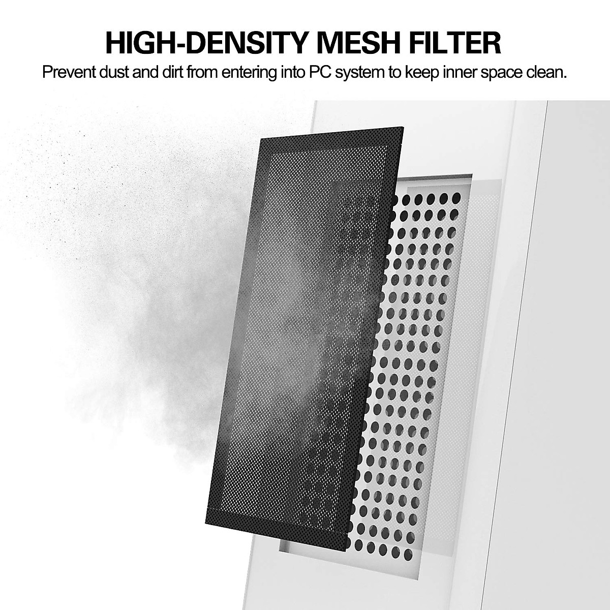 MoKo 120 x 240mm Dust Filter for Computer Cooler Fan, [2 Pack] Magnetic Frame PC Fan Dust Mesh PC Cooler Filter Dustproof PVC Cover Computer Fan Grills - Black