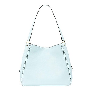 Kate Spade New York Kate Spade leila pebbled leather whipstitch medium triple compartment shoulder bag, Dewy Blue