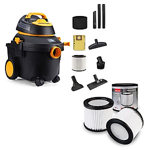 Shop-Vac 4 Gallon 5.5 Peak HP Wet/Dry Utility Vacuum+High Performance 90398 Cartridge Filter, 2 Pack