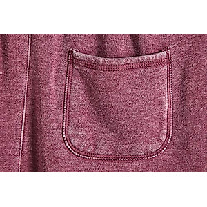 DELCARINO Men's Casual Soft Cotton Elastic Jogger Gym Active Pocket Knit Shorts Burnout Wine Medium