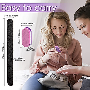 Nail File and Buffer Professional Manicure Tools Kit Emery Board & Nail Buffer Blocks Double Sided Reuseable 100/180 Grit 10Pcs for Home and Salon Use(Purple)