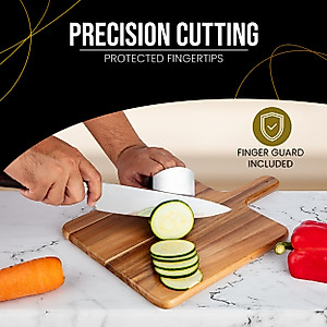 Diversity DS Japanese Chef Knife Set - 20 Piece Kitchen Knife Set with Finger Guard, Sheath, Knife Sharpener, Knife Cleaner Brush, and Wooden Cutting Board - Premium Stainless Steel