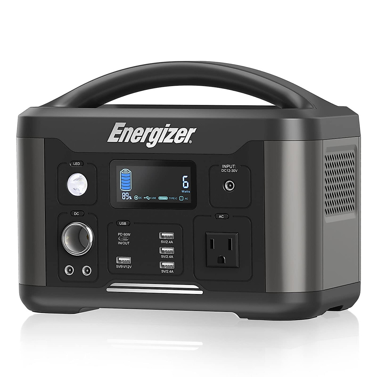 Energizer Portable Power Station PPS700 626Wh Battery 110V/600W Backup Lithium Battery, 110V/600W Pure Sine Wave AC Outlet, Solar Generator for Outdoors Camping Travel Hunting Blackout