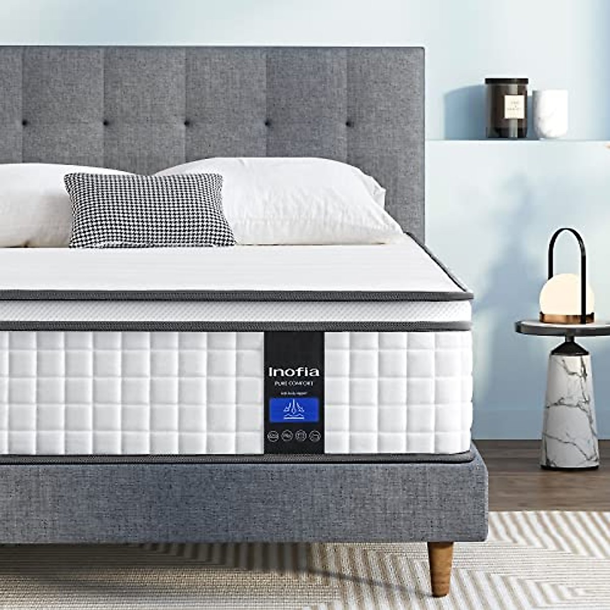 Inofia Twin Mattress, 10 Inch Twin Size Hybrid Mattress in a Box with Cool Memory Foam, Breathable Comfortable Single Mattress, Motion Isolating Individually Wrapped Coils, Supportive&Pressure Relief