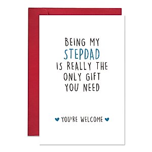 Ogeby Funny Father’s Day Card for Stepdad, Cheeky Birthday Card for Him, Being My Stepdad Is Really the Only Gift You Need